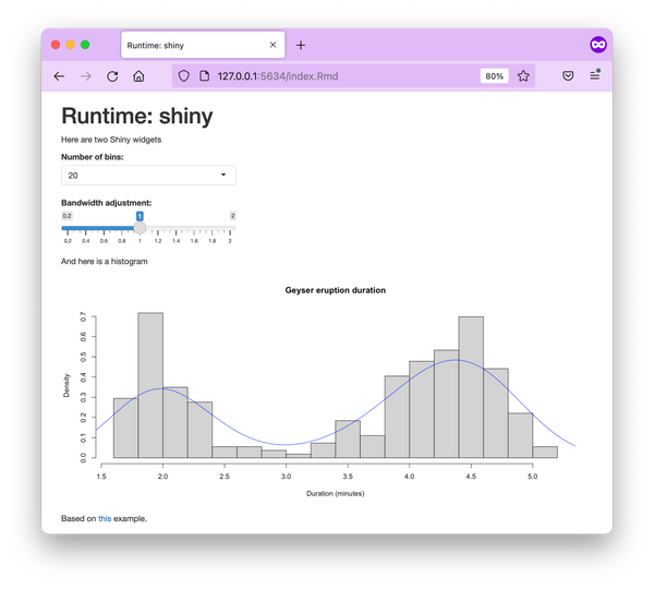 Containerizing Interactive R Markdown Documents